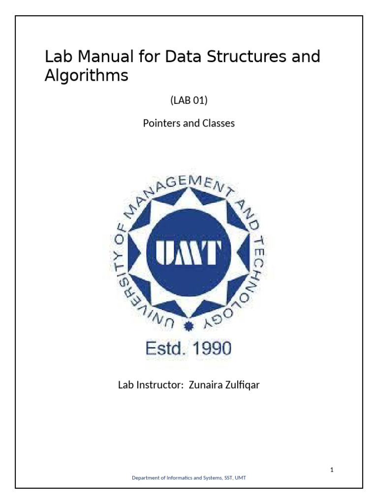 DSA Lab01 - Pointers and Classes | PDF | Pointer (Computer Programming ...