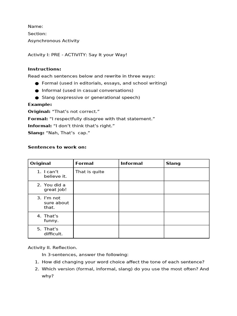 Grade 8 Pre Activity | PDF