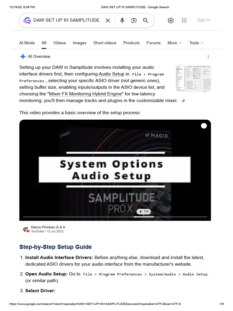 Samplitude DAW Setup Guide | PDF | Audio Electronics | Software