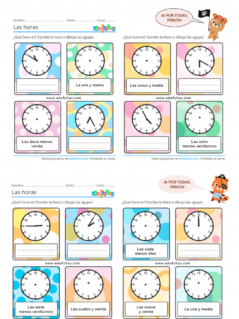 RELOJES Analógicos | PDF