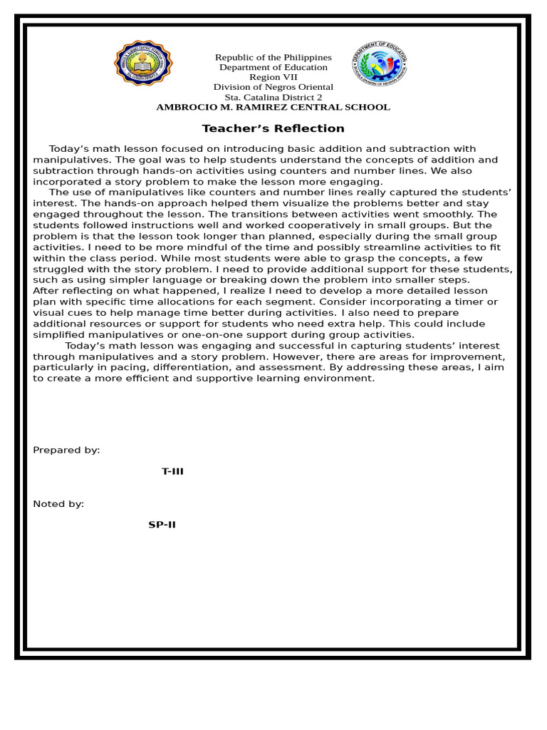 Teachers' Reflection.docx 2 | PDF | Reading Comprehension | Vocabulary