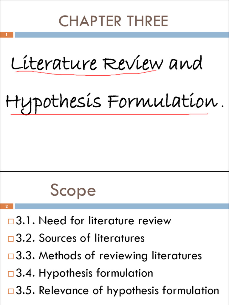 Literature Review and Hypothesis Guide | PDF | Hypothesis | Null Hypothesis