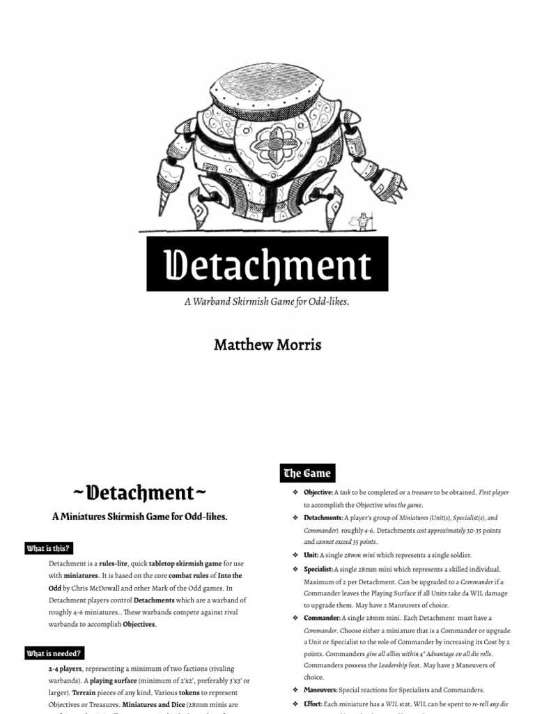 Detachment v1.1 (PLAYTEST) | PDF | Infantry | Military
