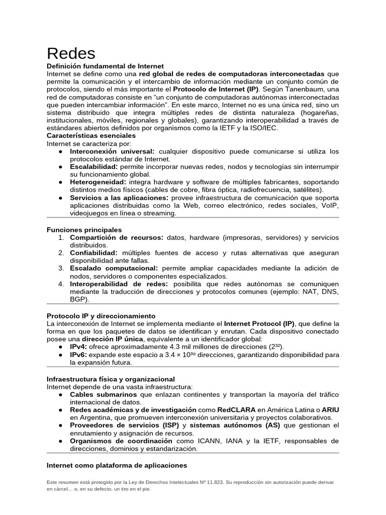 Definición y características de Internet | PDF | Red de computadoras ...
