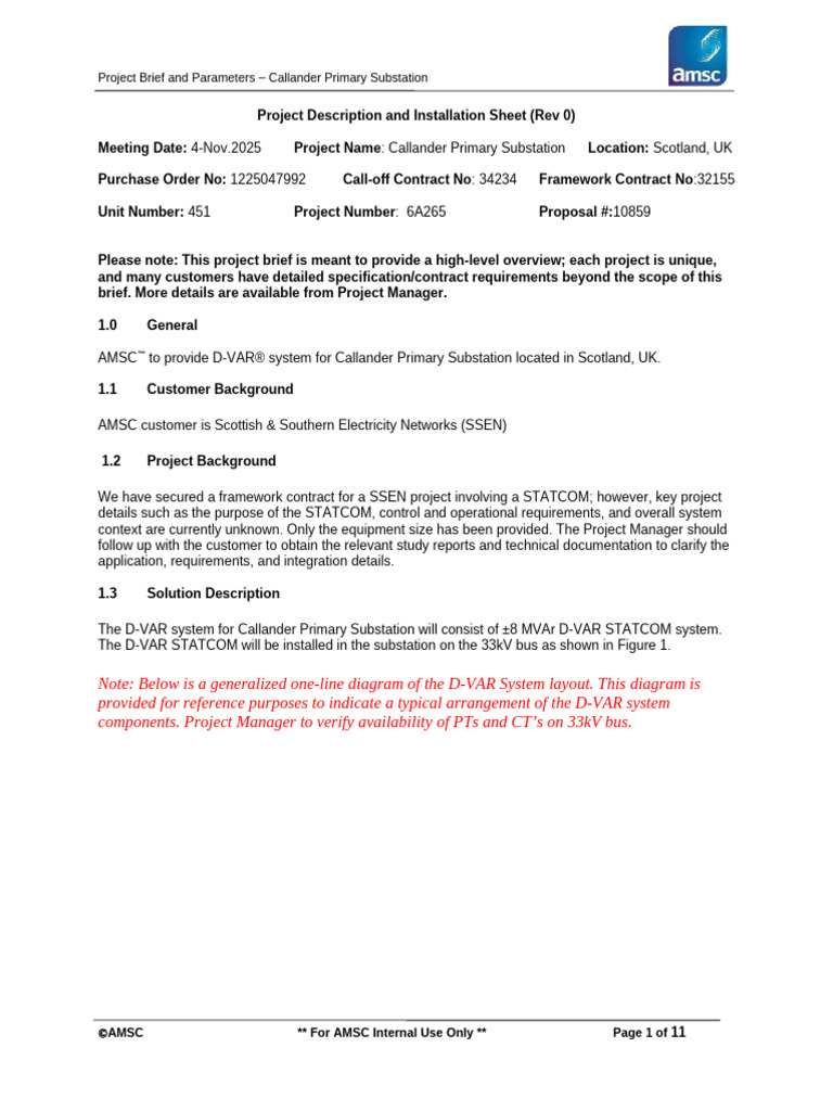 Callander Primary Substation Project Brief | PDF | Transformer ...