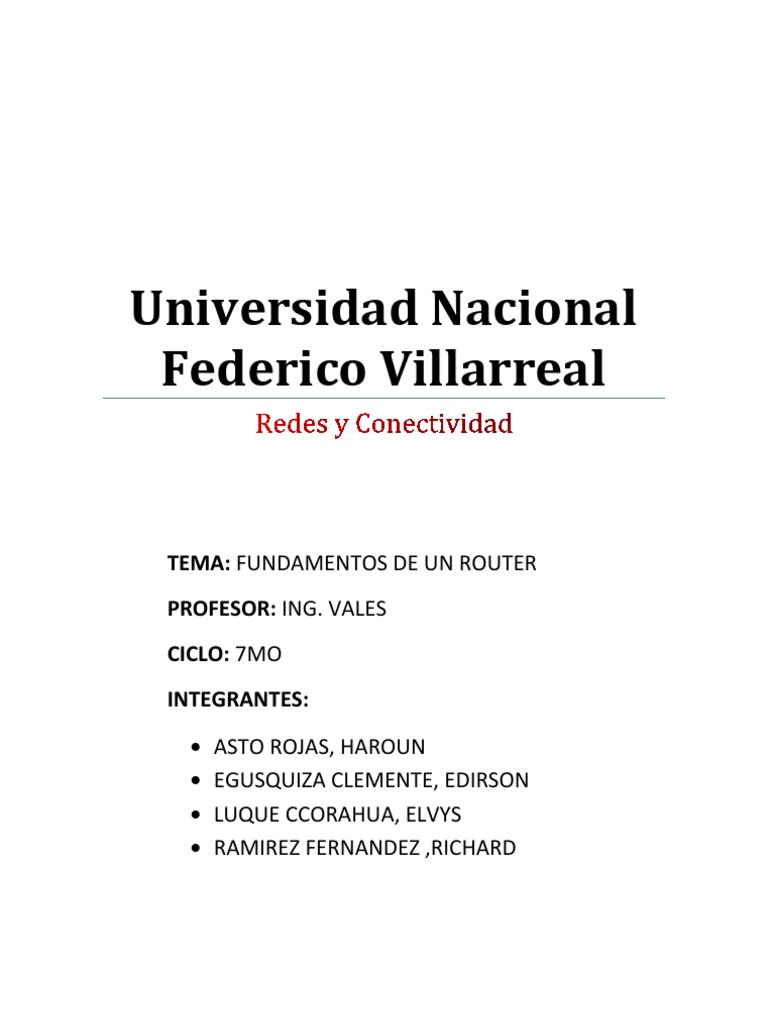 Fundamentos de Un Router - Monografia | PDF | Interfaz de línea de comando | Enrutador (Computación)