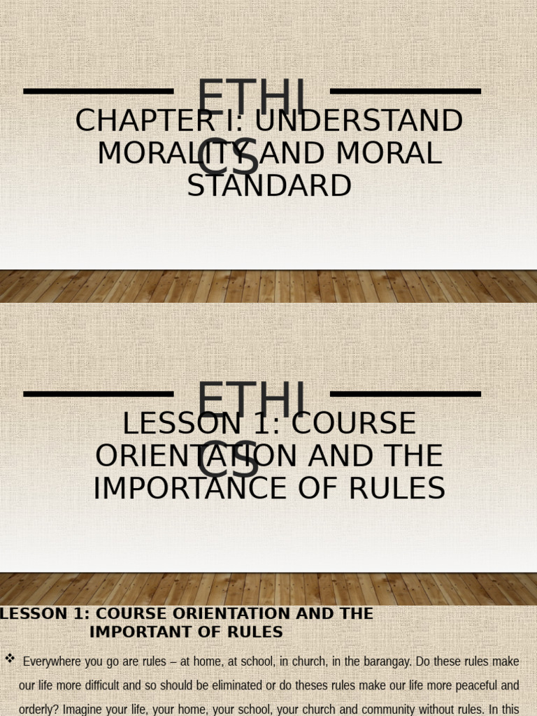Importance of Rules in Ethics Education | PDF | Morality | Natural Law