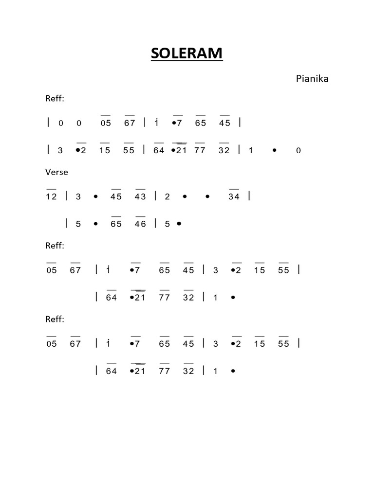 Soleram Pianika | PDF