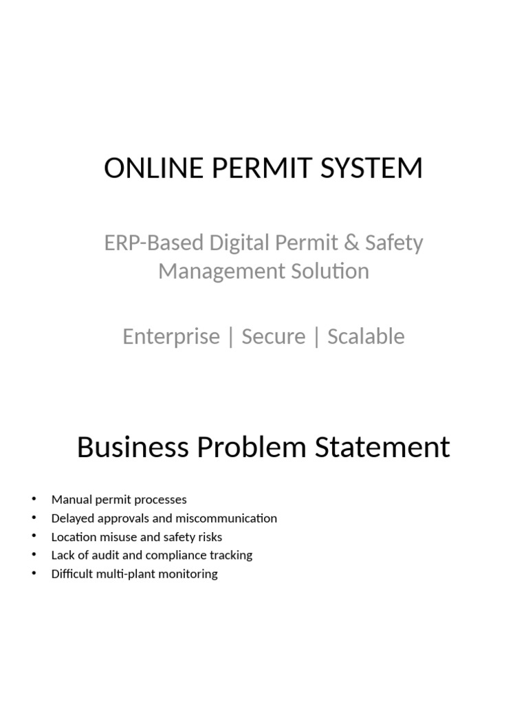 Online Permit System ERP Architecture | PDF