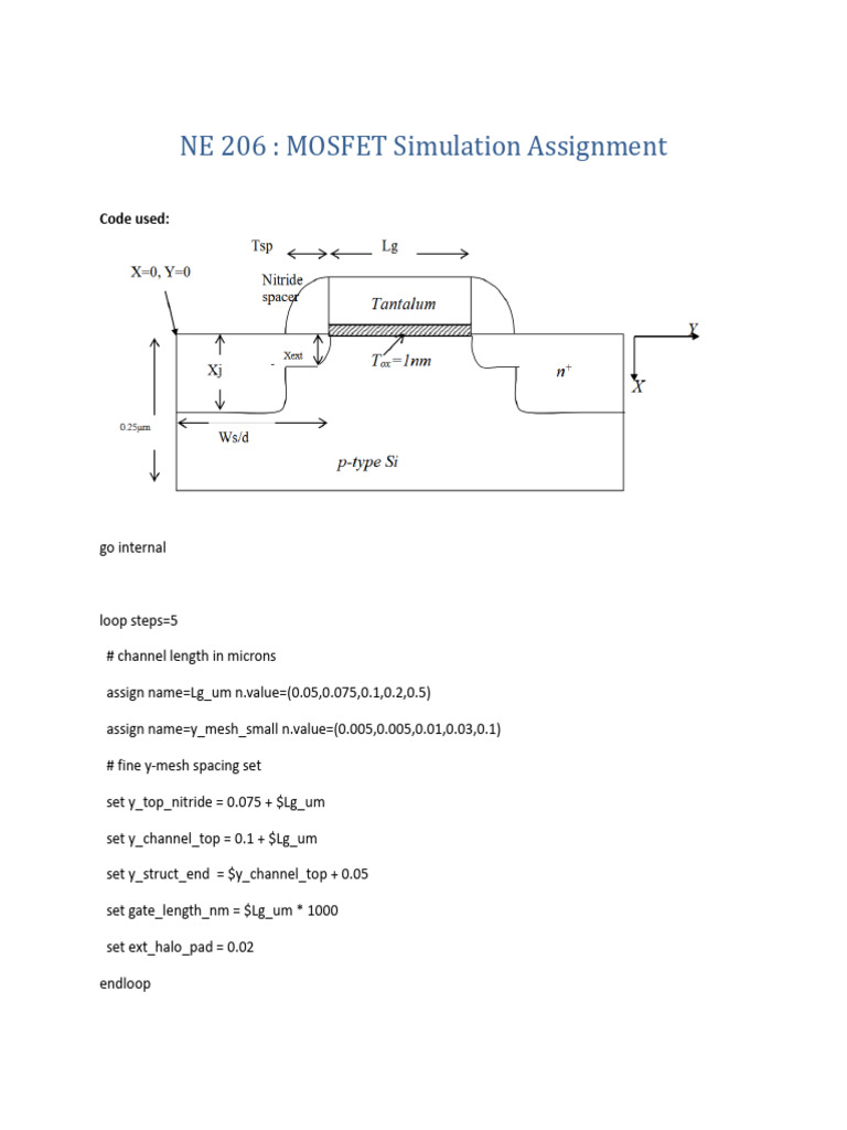 MOSFET Simulation Assignment Guide | PDF | Mosfet | Electrical Components