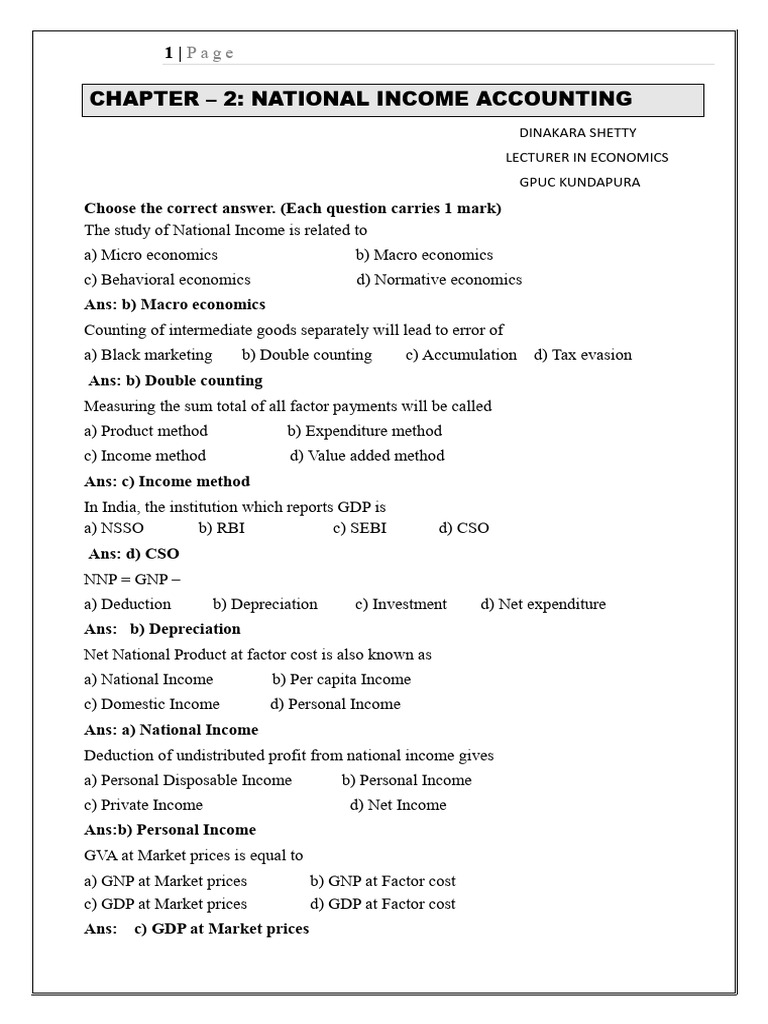 National Income Accounting Basics | PDF | Gross Domestic Product | Income
