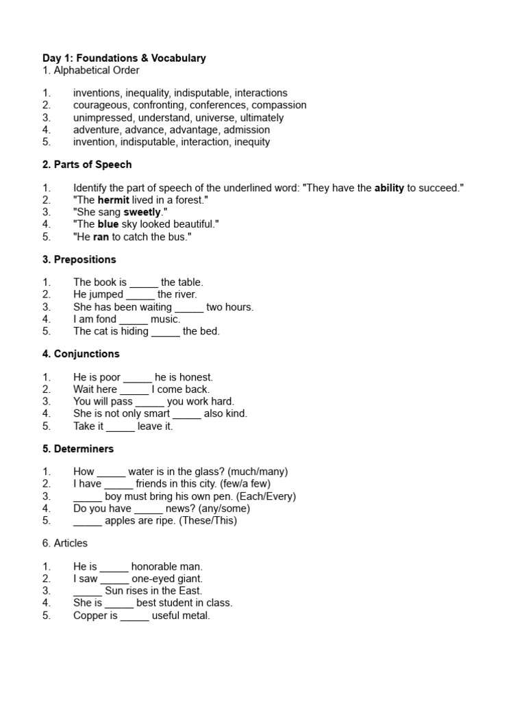 English Grammar Foundations and Exercises | PDF | Subject (Grammar ...