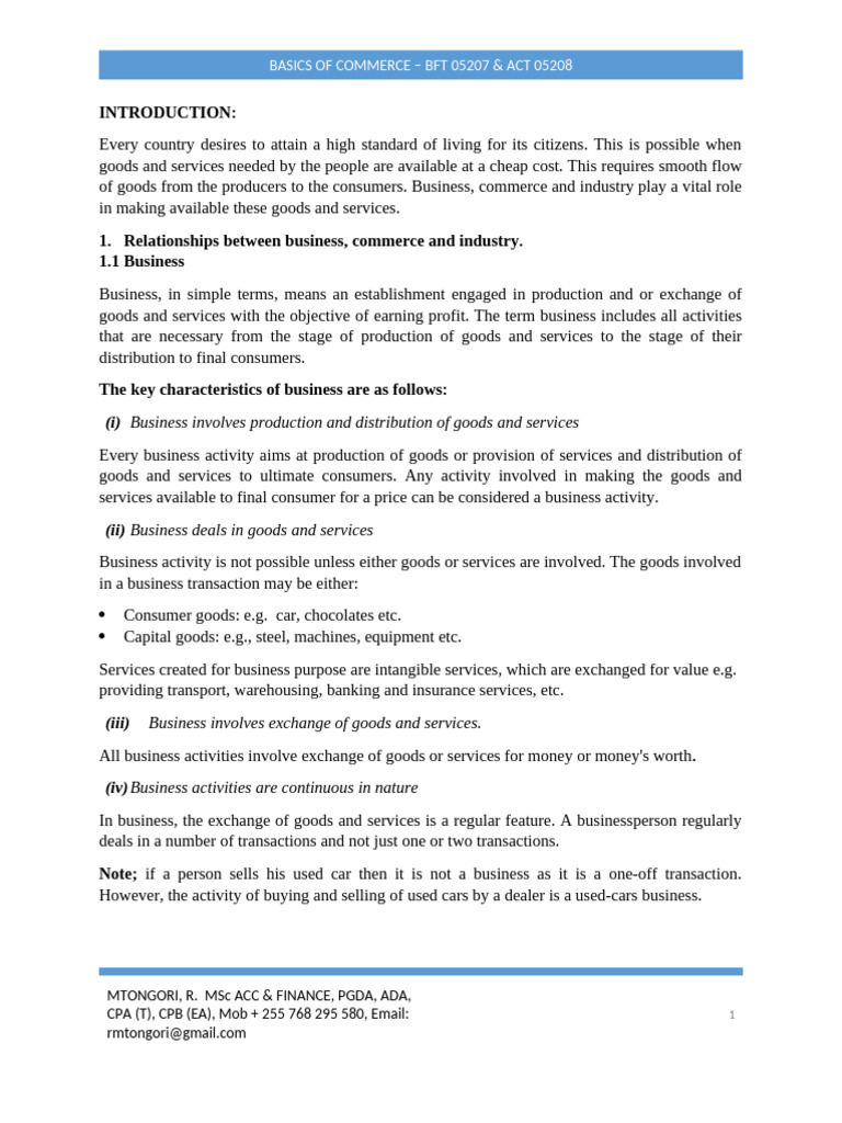 Business, Commerce, and Industry Overview | PDF | Commerce | Goods