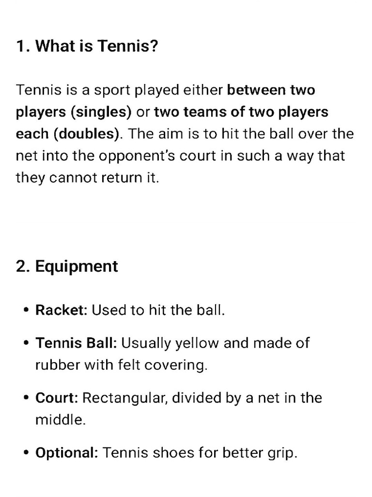 Physical Education Project of Tennis | PDF
