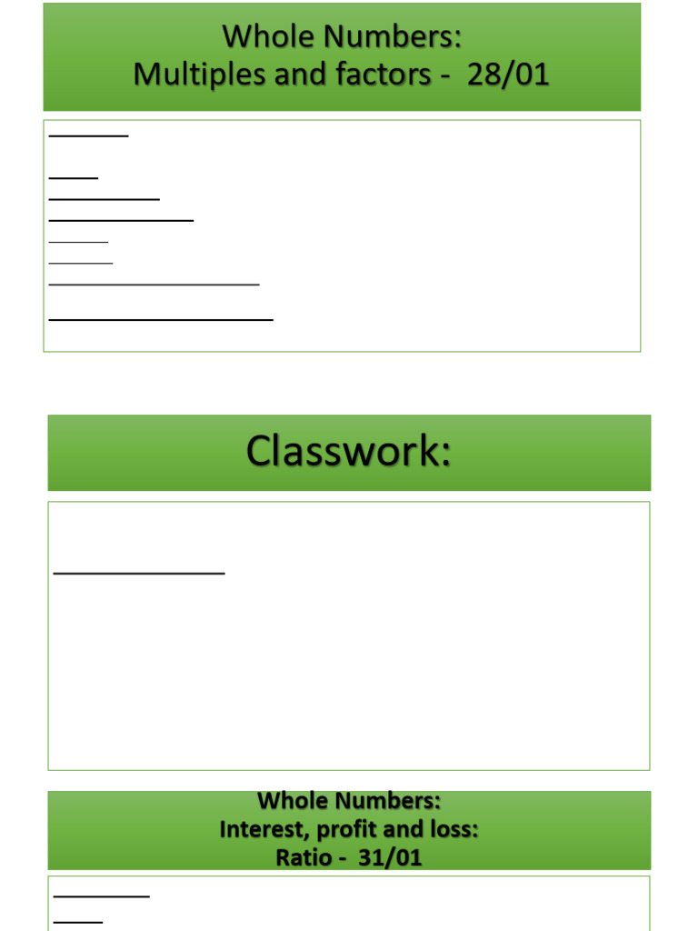 Whole Numbers Multiples and Factors, Profit, Loans and Loss | PDF ...