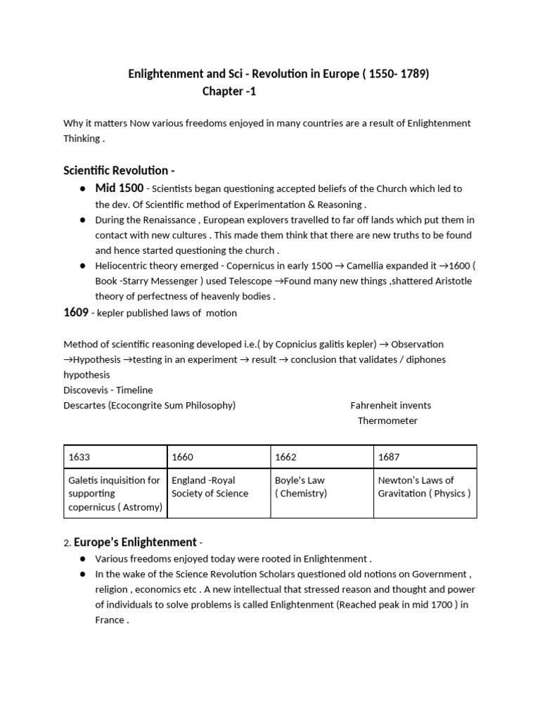 Enlightenment & Scientific Revolution Insights | PDF | Napoleon ...