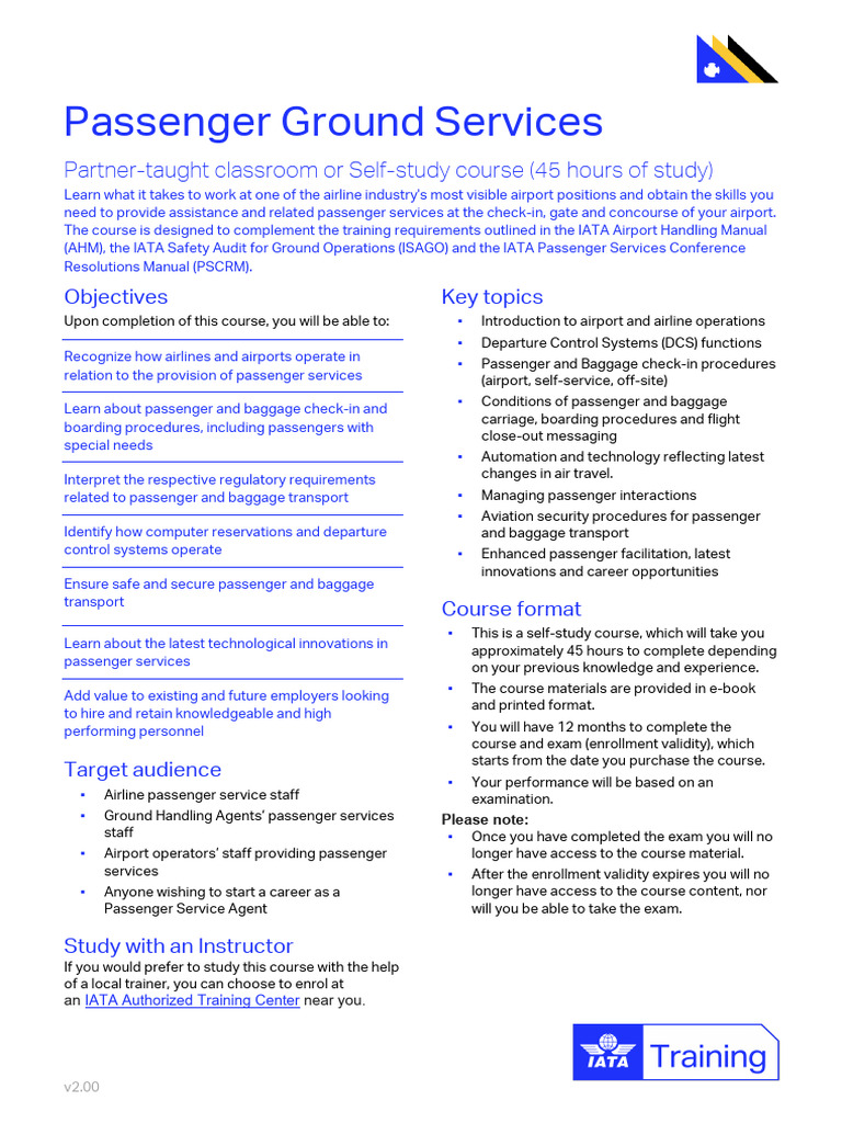 IATA passenger_ground_services course overview | PDF | Airport | Airlines