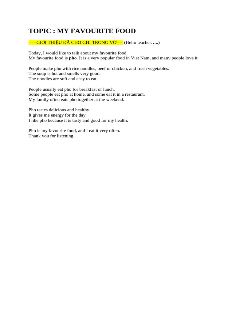 Topic Food | PDF