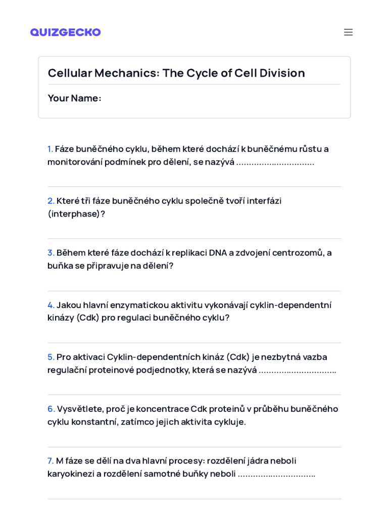 Cellular Mechanics_ the Cycle of Cell Division | PDF