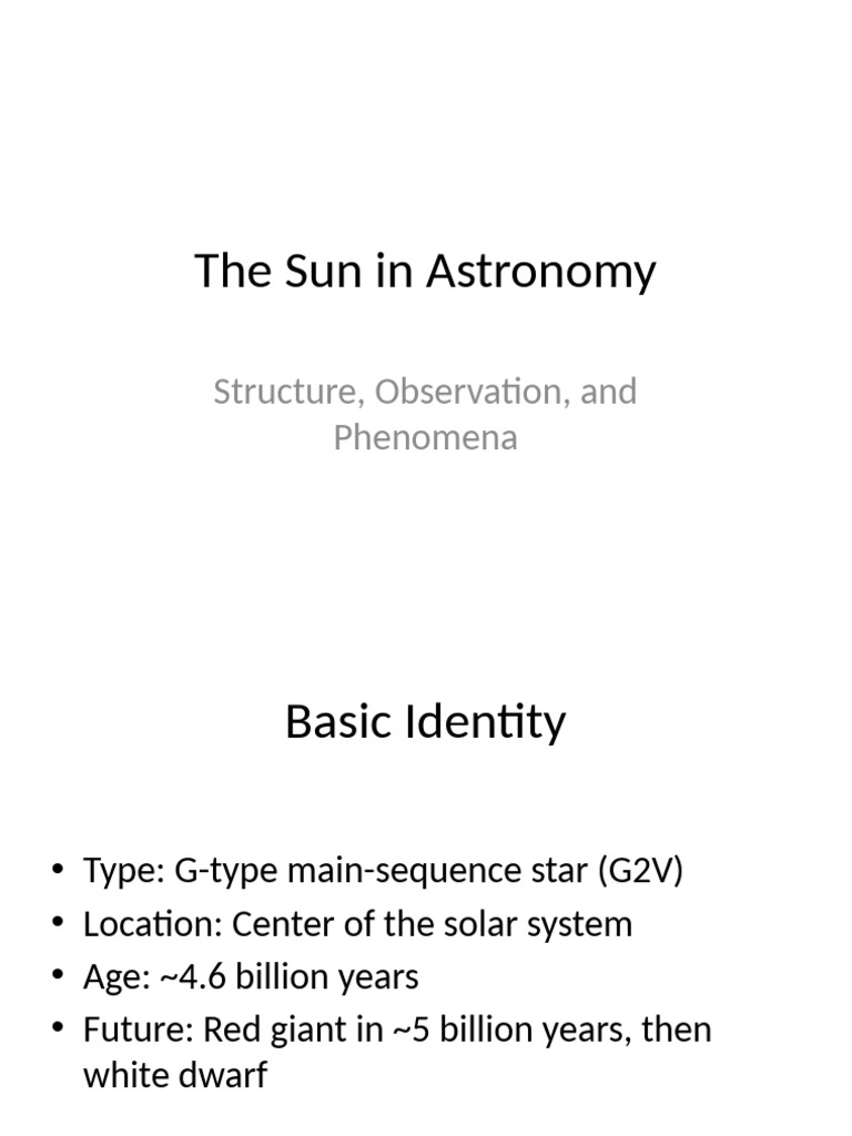 The Sun in Astronomy Presentation | PDF