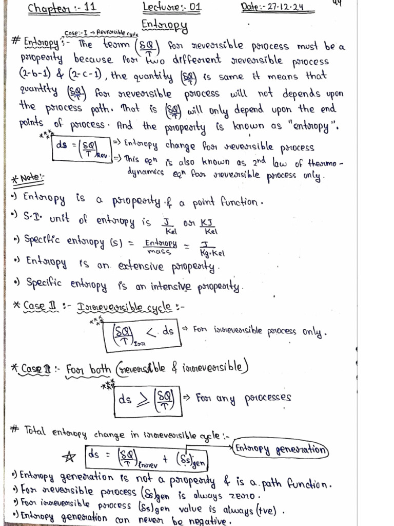 Entropy and Enthalpy in Thermodynamics | PDF