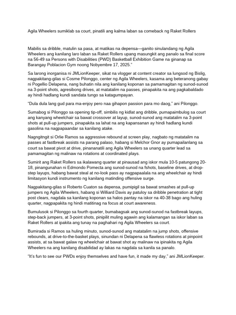PWD Basketball | PDF