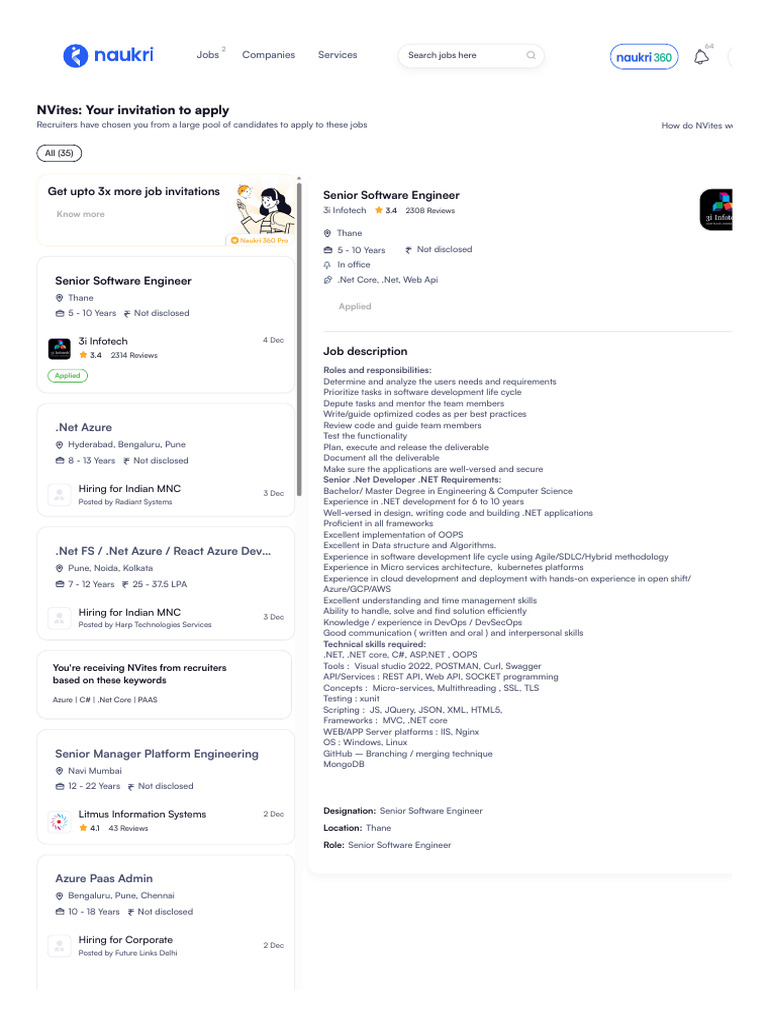 3i Infotech - Senior Software Engineer - Thane - 5 To 10 Years | PDF ...