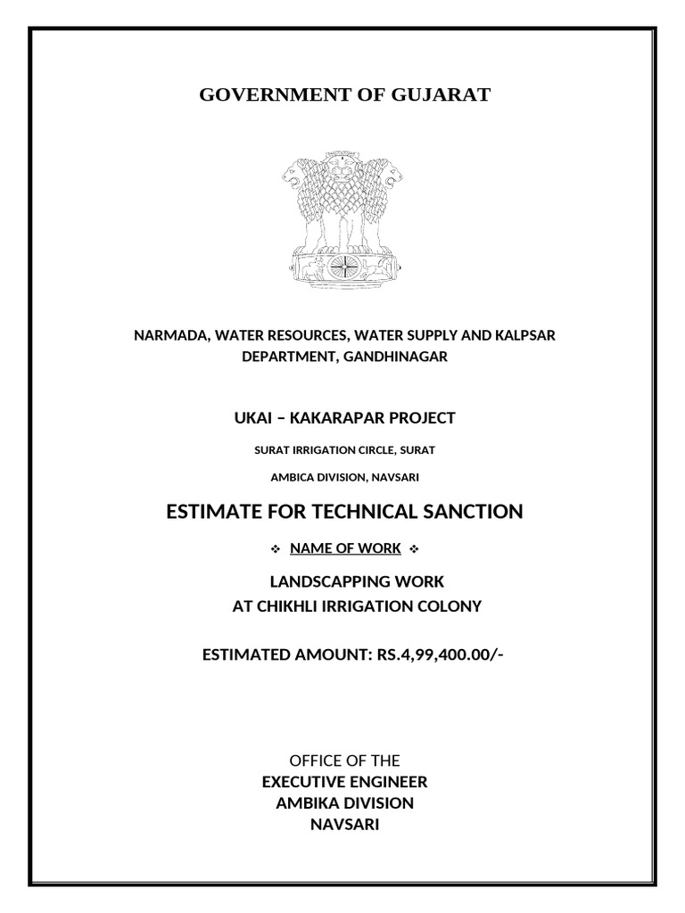 Landscaping Estimate for Chikhli Colony | PDF