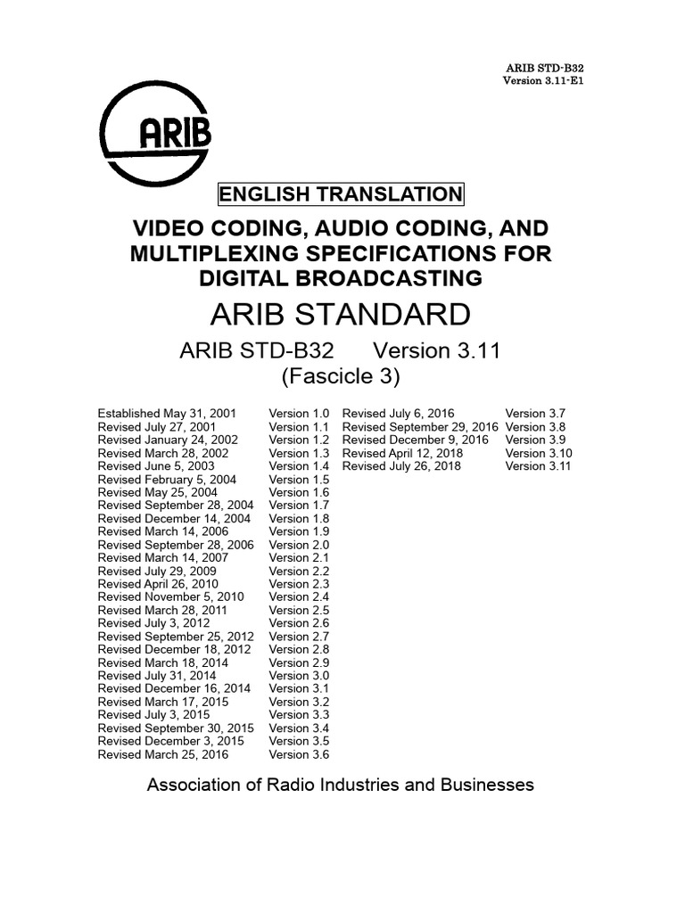 ARIB STD-B32v3 - 11-3p3-E1 | PDF | Radio | Broadcasting
