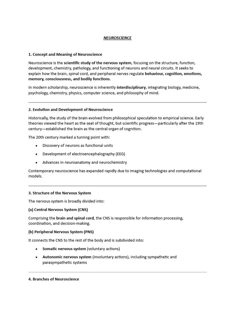 Neuroscience | PDF | Neuroscience | Nervous System