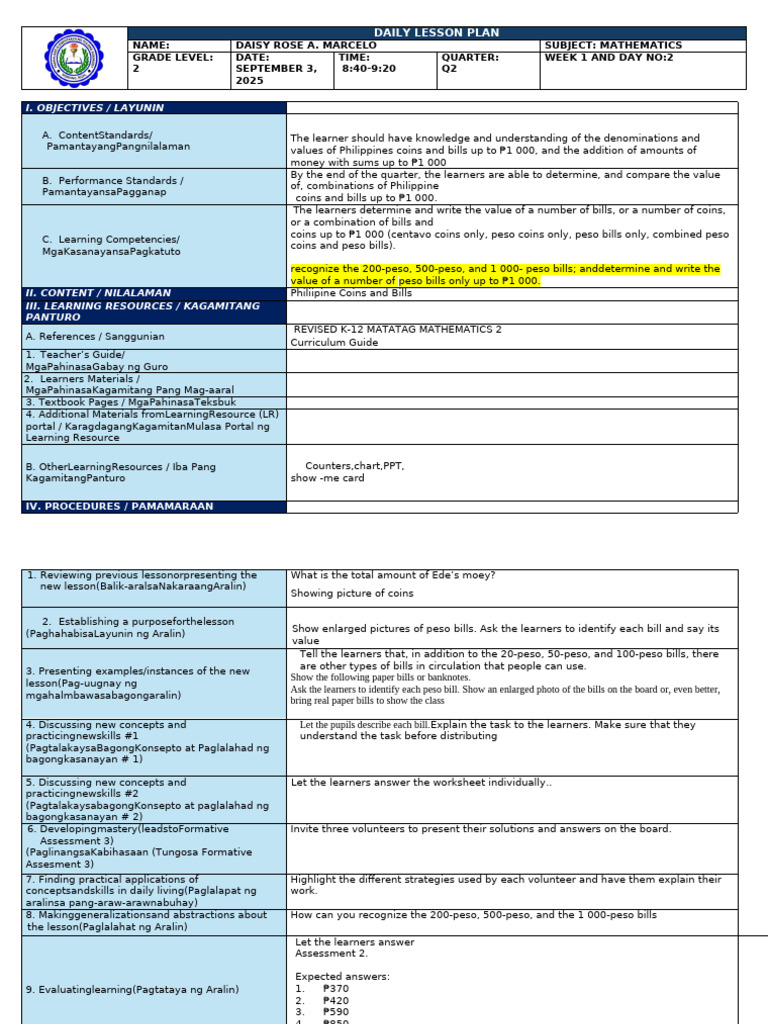 WEEK 1-DAY 3 (1) | PDF