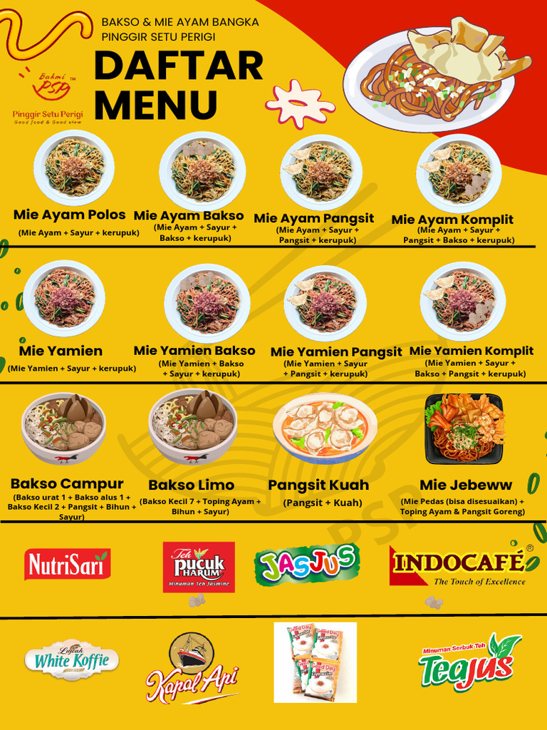 Merah Dan Putih Illustrasi Menu Makanan | PDF