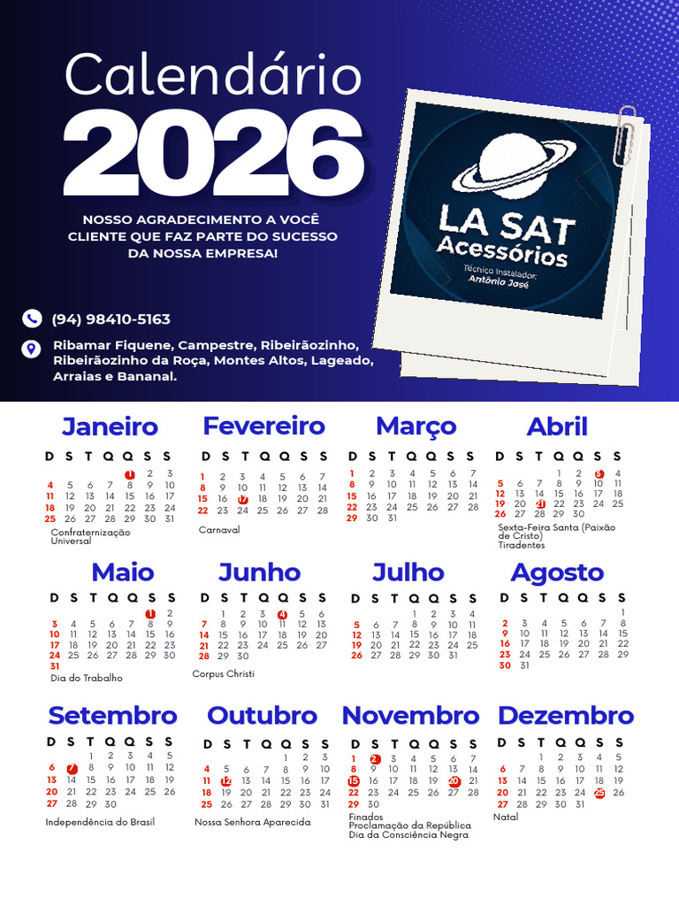 Azul Corporativo Calendário 2026 de Empresa A4_20260105_113552_0000 | PDF