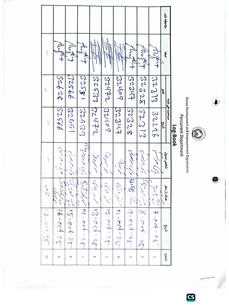 Oct 2025 Vehicle Logbook | PDF