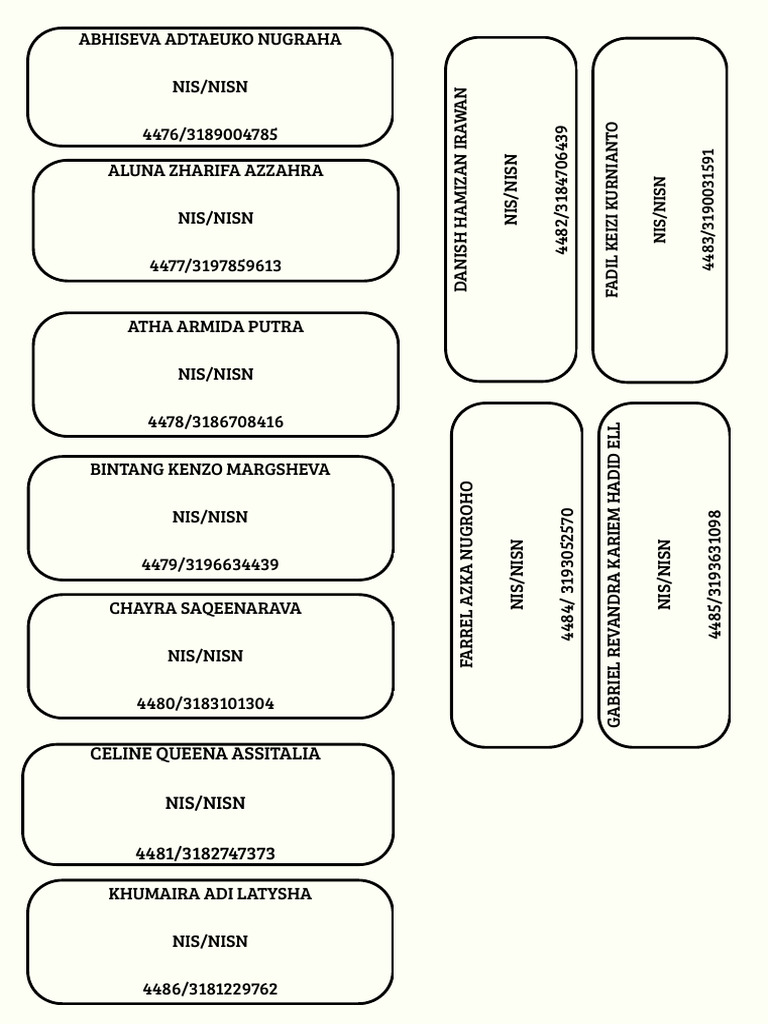 Label Nama Rapot | PDF