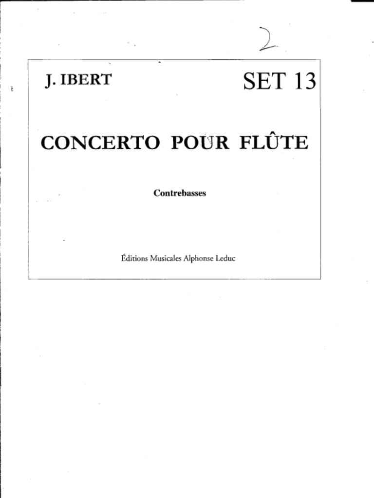 12. J. Ibert - Flute Concerto (Contrabass) | PDF