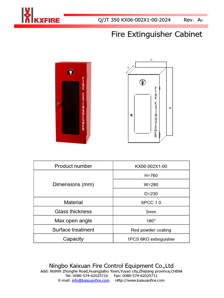 Extinguihser Cabinet Kx06-002x1-00 | PDF