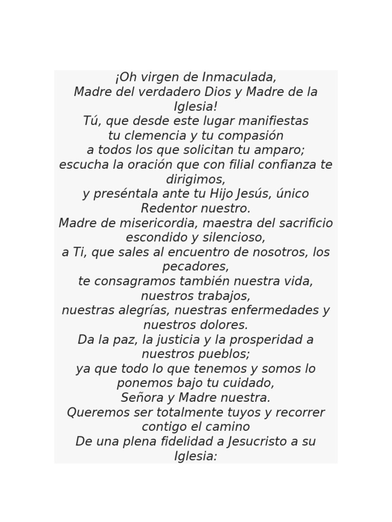 Oh Virgen de Inmaculada | PDF