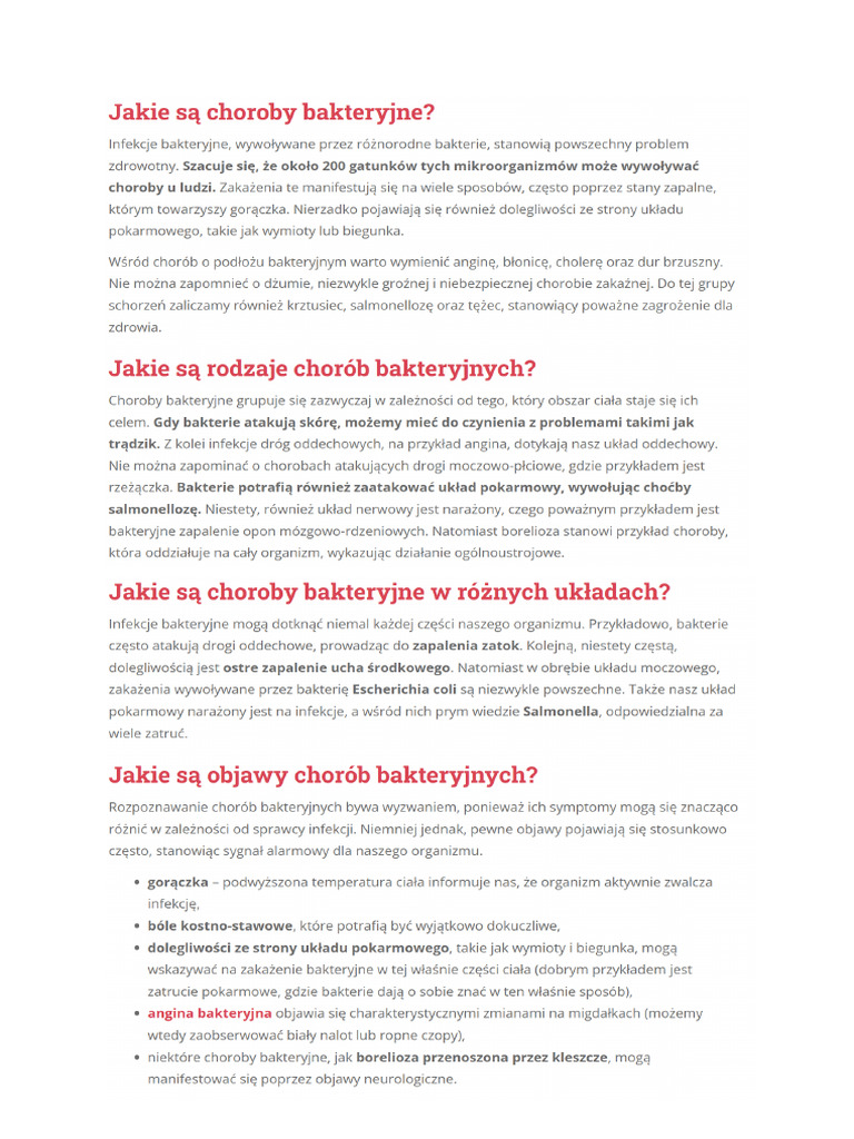 Choroby bakteryjne | PDF