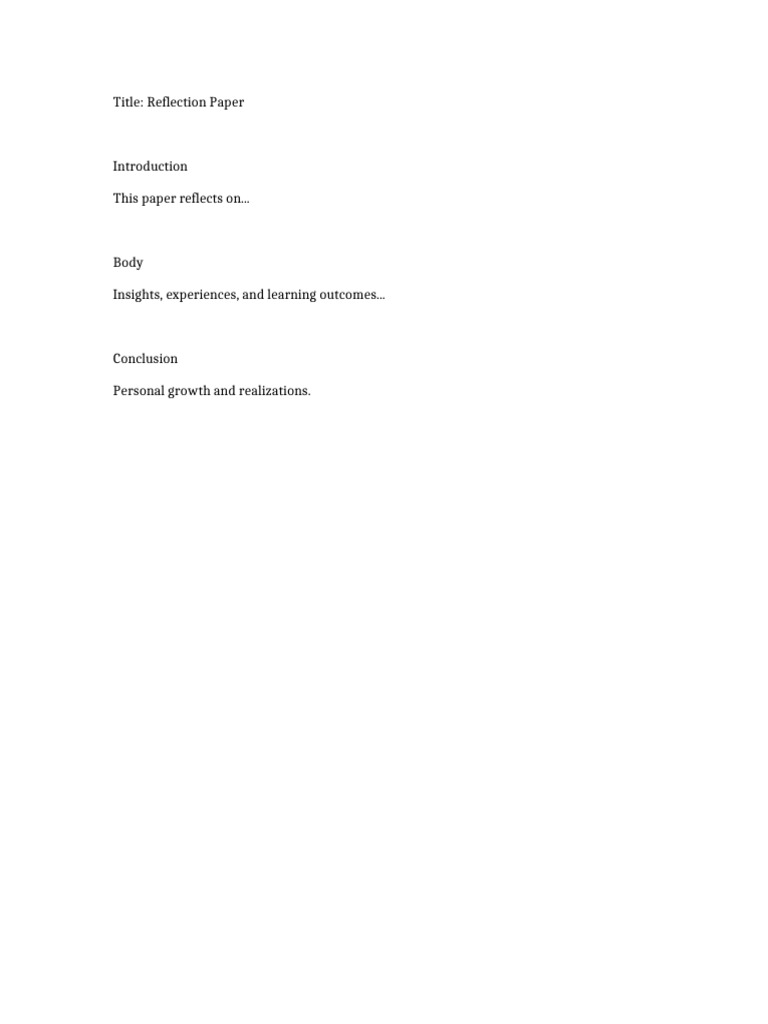 Reflection Paper Template | PDF