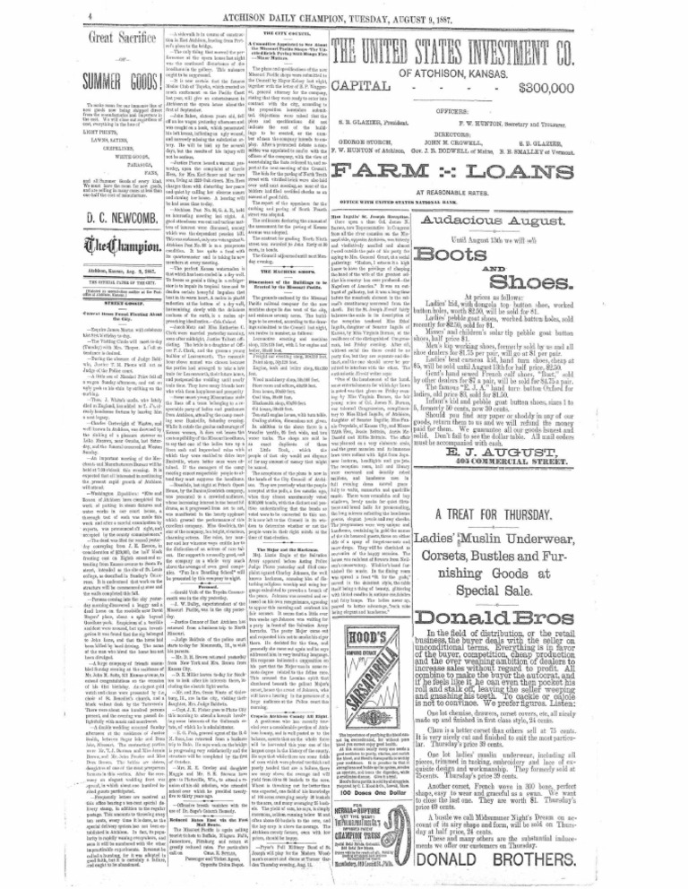 2378 Atchison Daily Champion (Atchison, KS) Tuesday, August 09, 1887 Pg ...