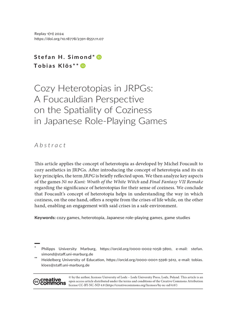 Cozy Heterotopias in JRPGS, A Foucauldian Perspective On The Spatiality ...