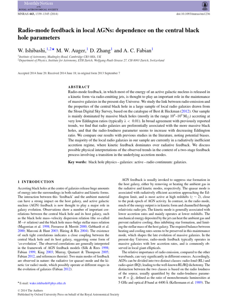 Radio-Mode Feedback in Local AGNs | PDF | Astronomy | Astrophysics