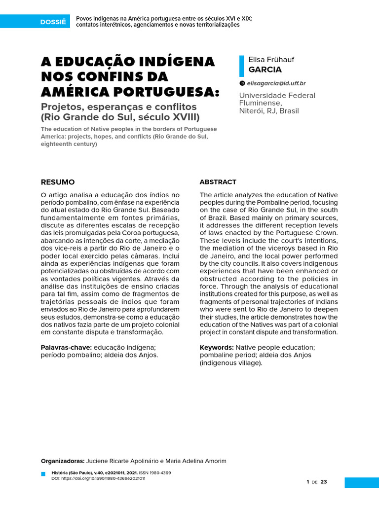A Educação Indígena Nos Confins Da América Portuguesa | PDF | Portugal ...