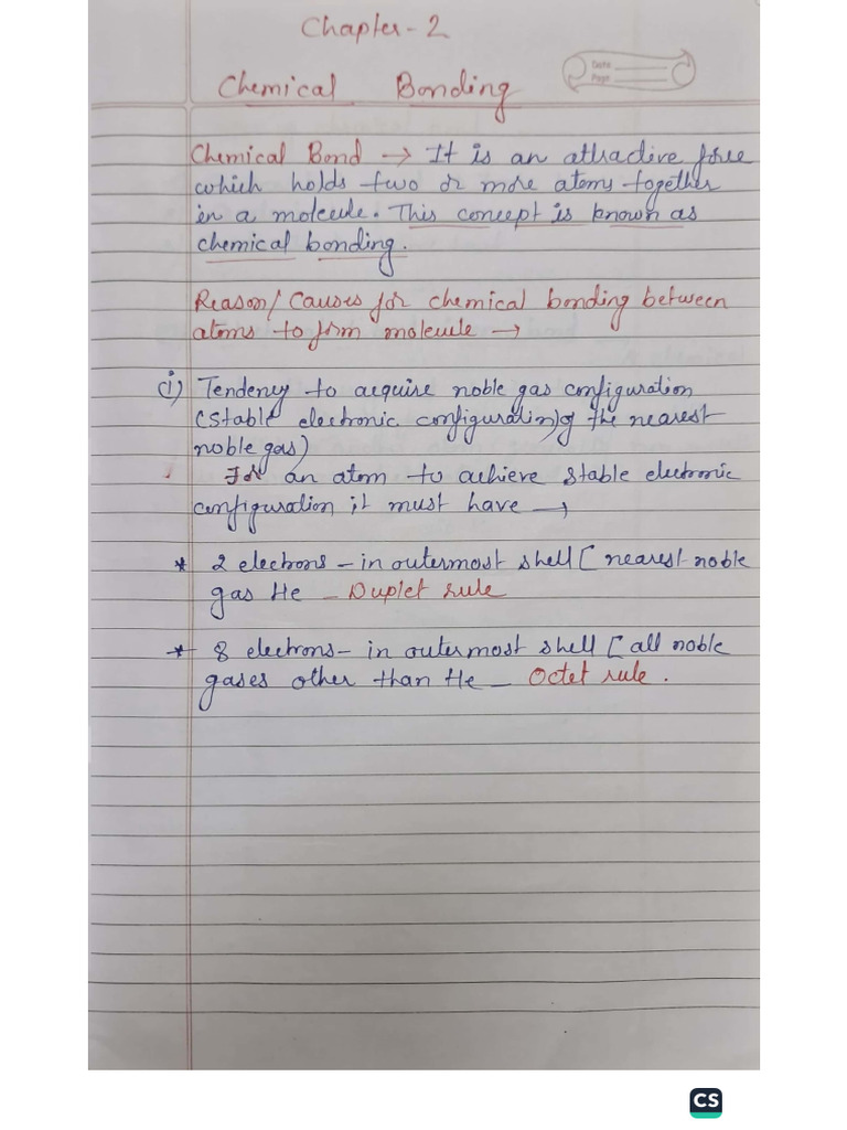 Chemical Bonding Notes | PDF