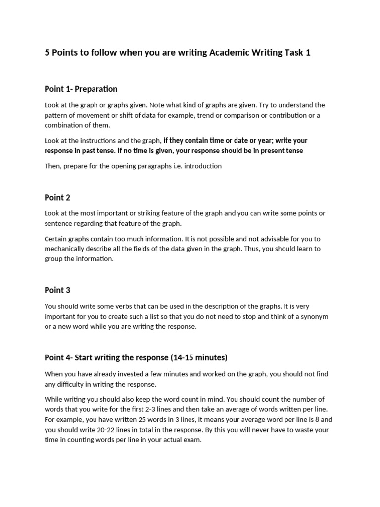 5 Points To Follow When You Are Writing Academic Writing Task 1 | PDF ...