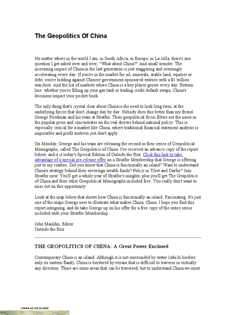 The Geopolitics of China | PDF | Manchuria | Taiwan