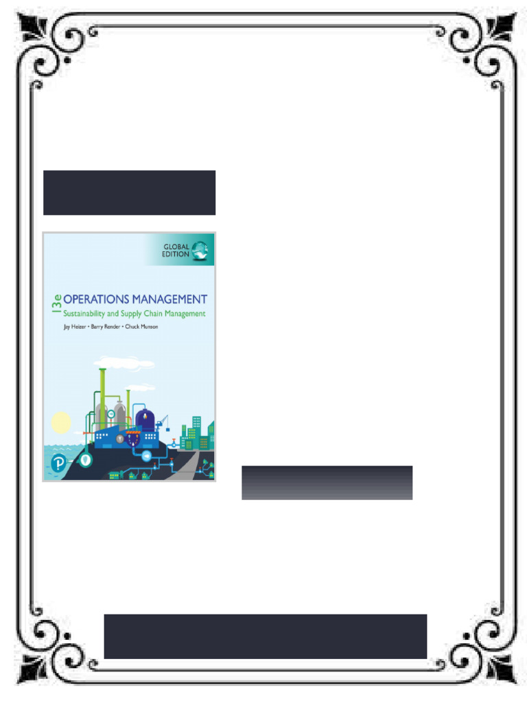 Principles of Operations Management Sustainability and Supply Chain ...