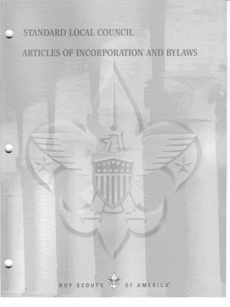 Standard Local Council Articles of Incorporation and Bylaws of The Boy ...