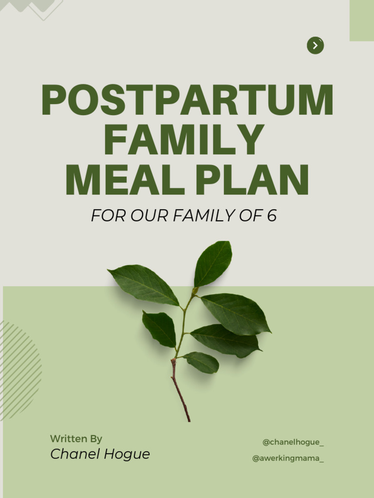 A Werking Mama Postpartum Family Meal Plan | PDF | Meal | Soup